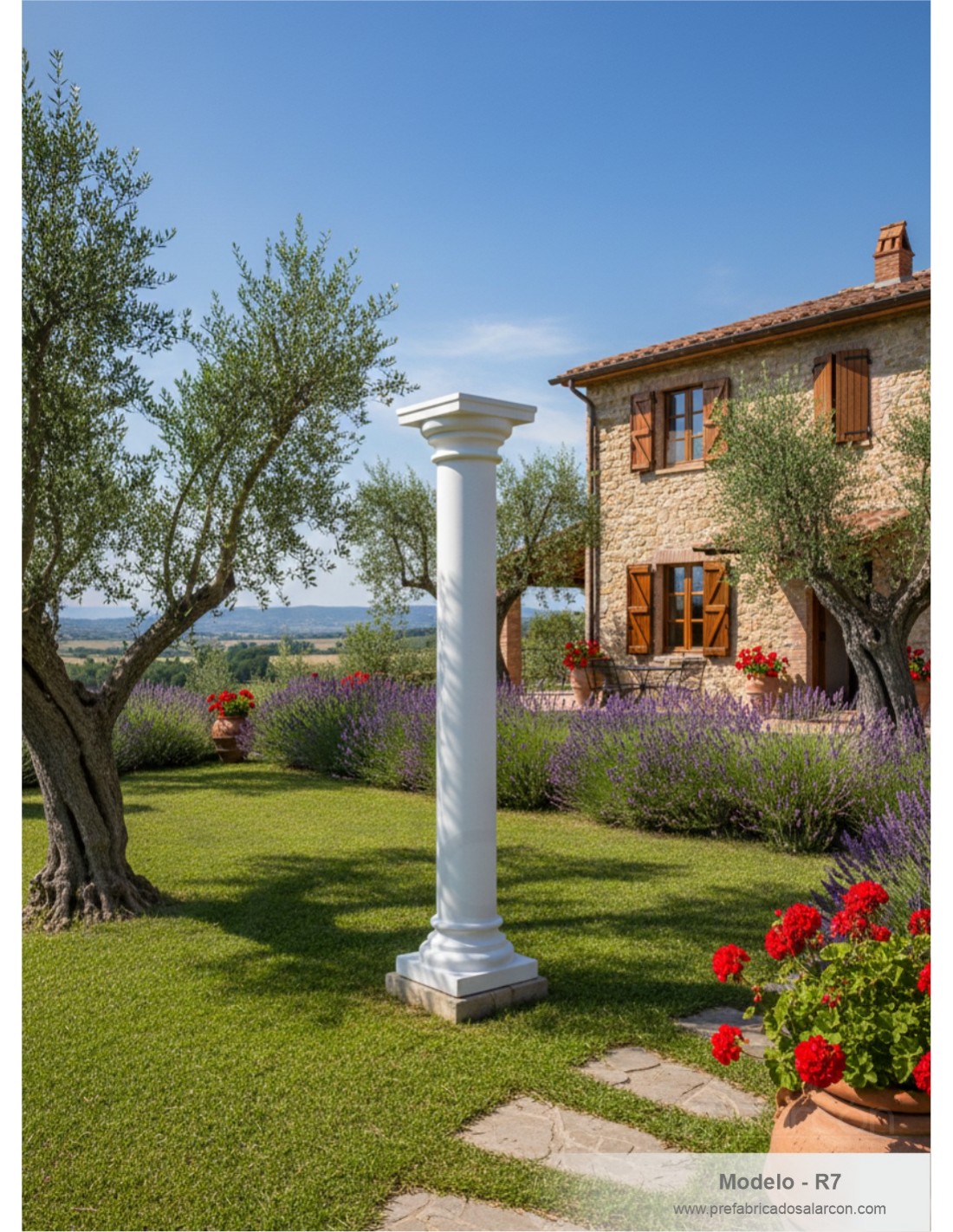 Columna de hormigón Toscana altura 1,90 m. -Prefabricados Alarcón