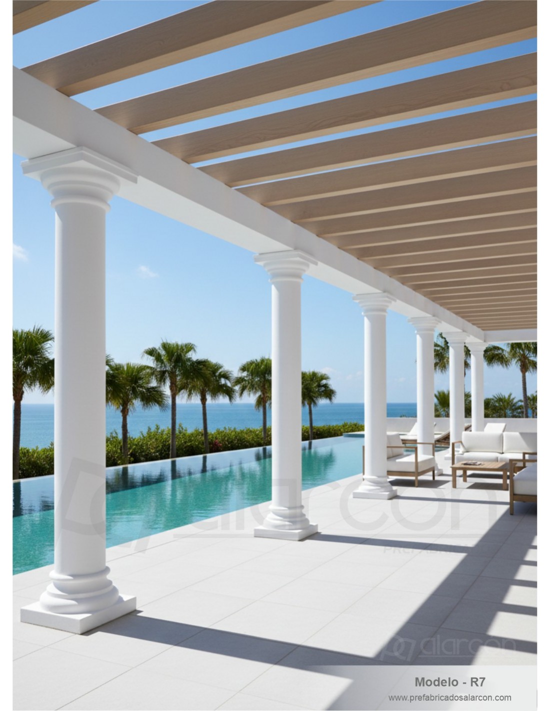 Columna de hormigón Toscana altura 1,90 m. -Prefabricados Alarcón